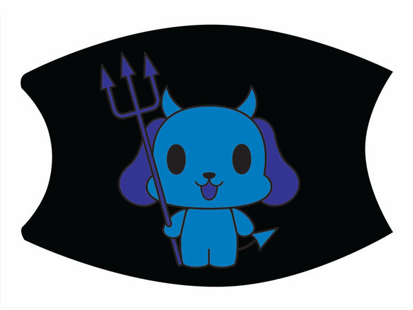 Blue Devil Dog with Pitch Fork Face Mask - Official | Misfits Records
